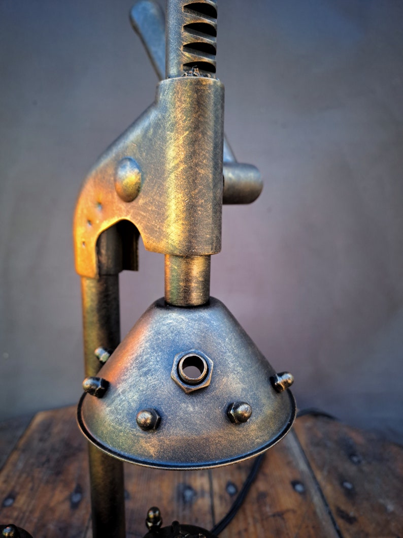 Steampunk Table Lamp, Rustic Industrial Desk Lamp, Reading Lamp ...