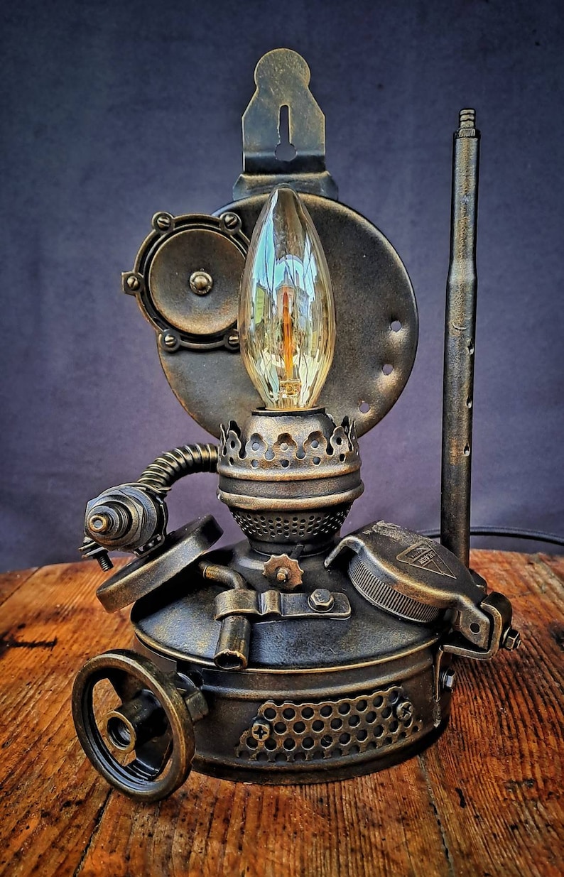 Steampunk Table Lamp, Wall Lamp, Rustic Industrial Desk Lamp, Reading ...