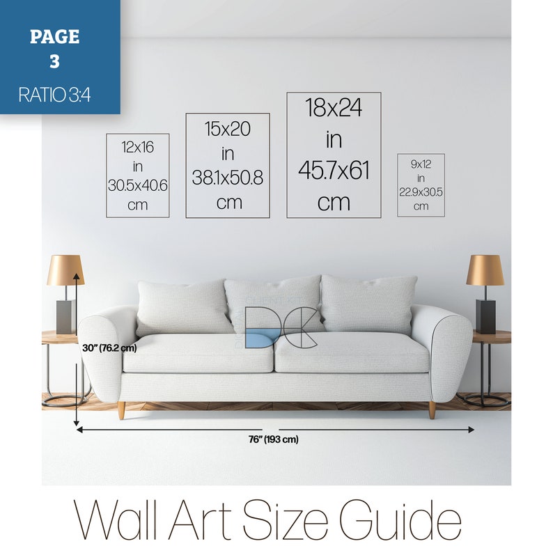 Wall Art Size Guide, Frame Size Guide, Print Size Guide, Poster Size ...