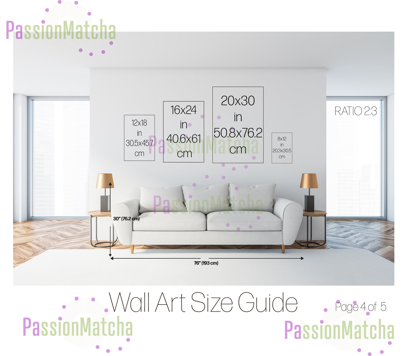 Wall Art Size Guide Frame Size Guide Print Size Guide - Etsy