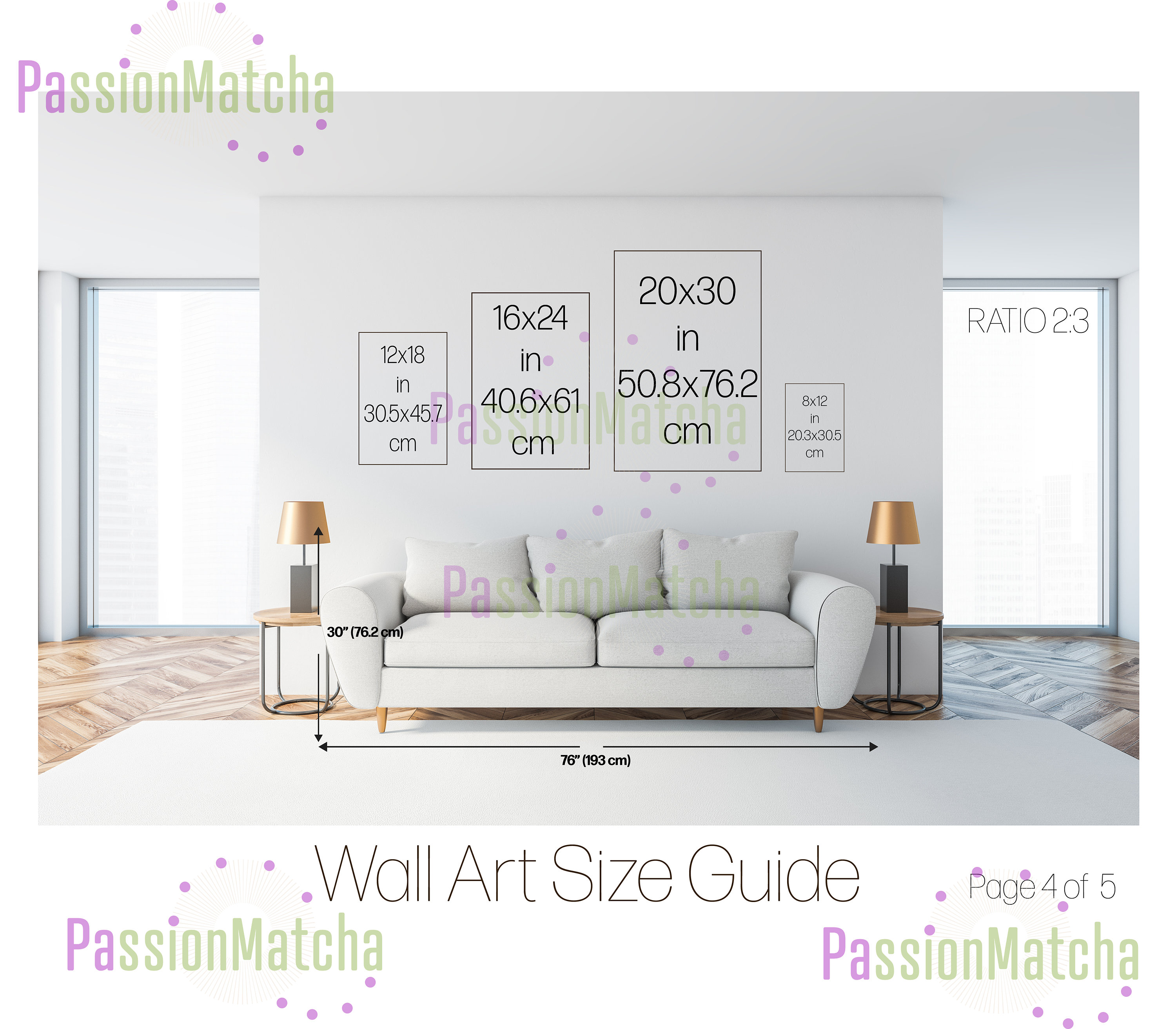 Wall Art Size Guide Frame Size Guide Print Size Guide - Etsy