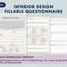 Interior Design Questionnaire, Customized Client Questionnaire ...