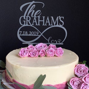 Infinity Symbol With Love, Mr and Mrs Cake Topper, Personalized With ...