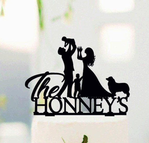 Family Cake Topper Cake Topper With Kids Wedding Topper With - Etsy