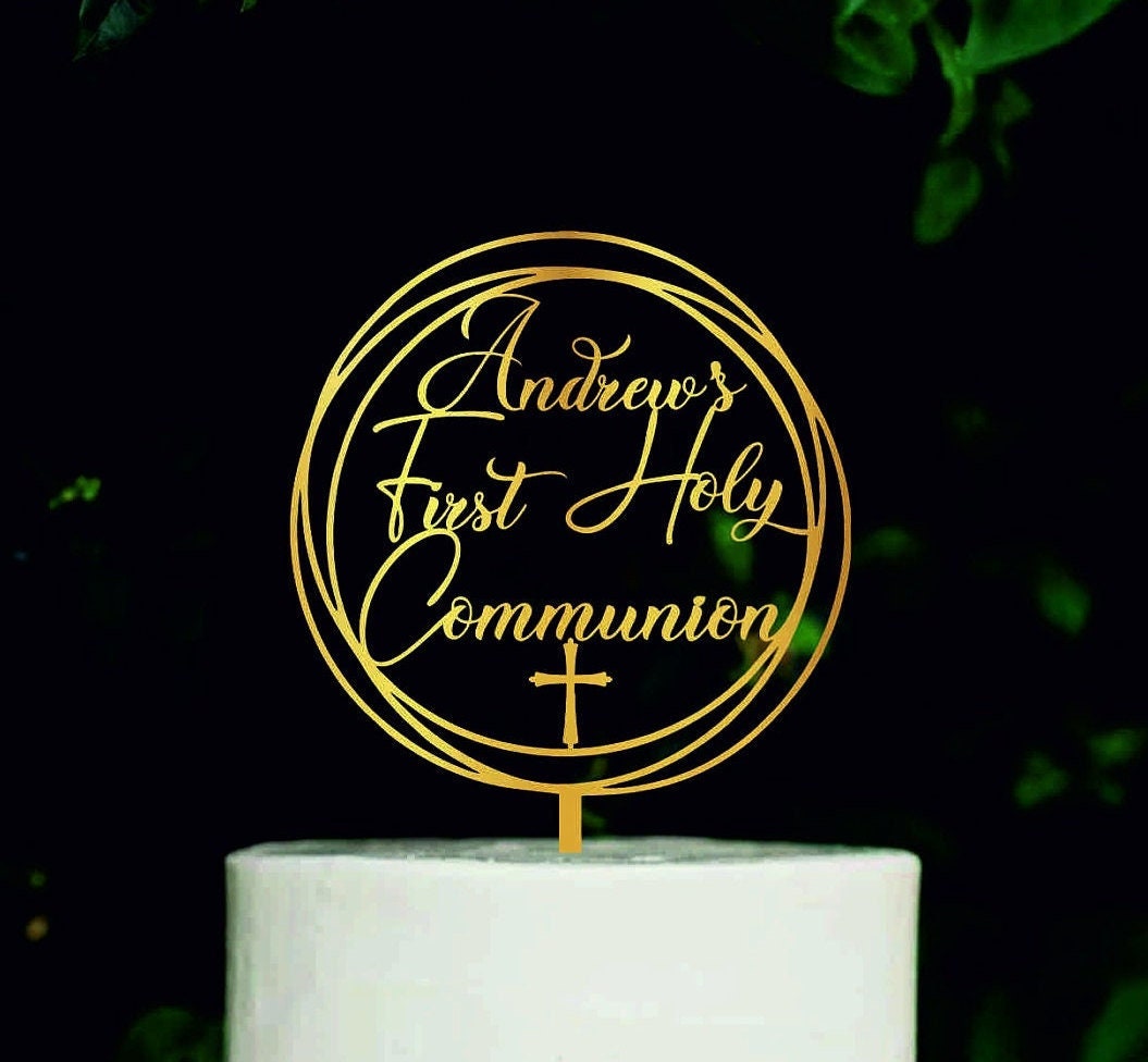 First Holy Communion Cake Topper Baptism Cake Topper - Etsy