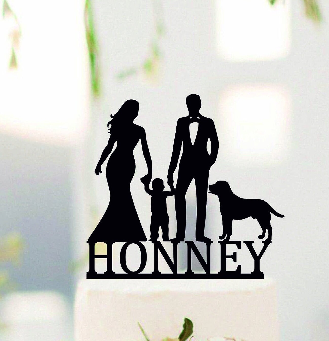 Boda familia topper de la torta topper de encargo de la boda | Etsy