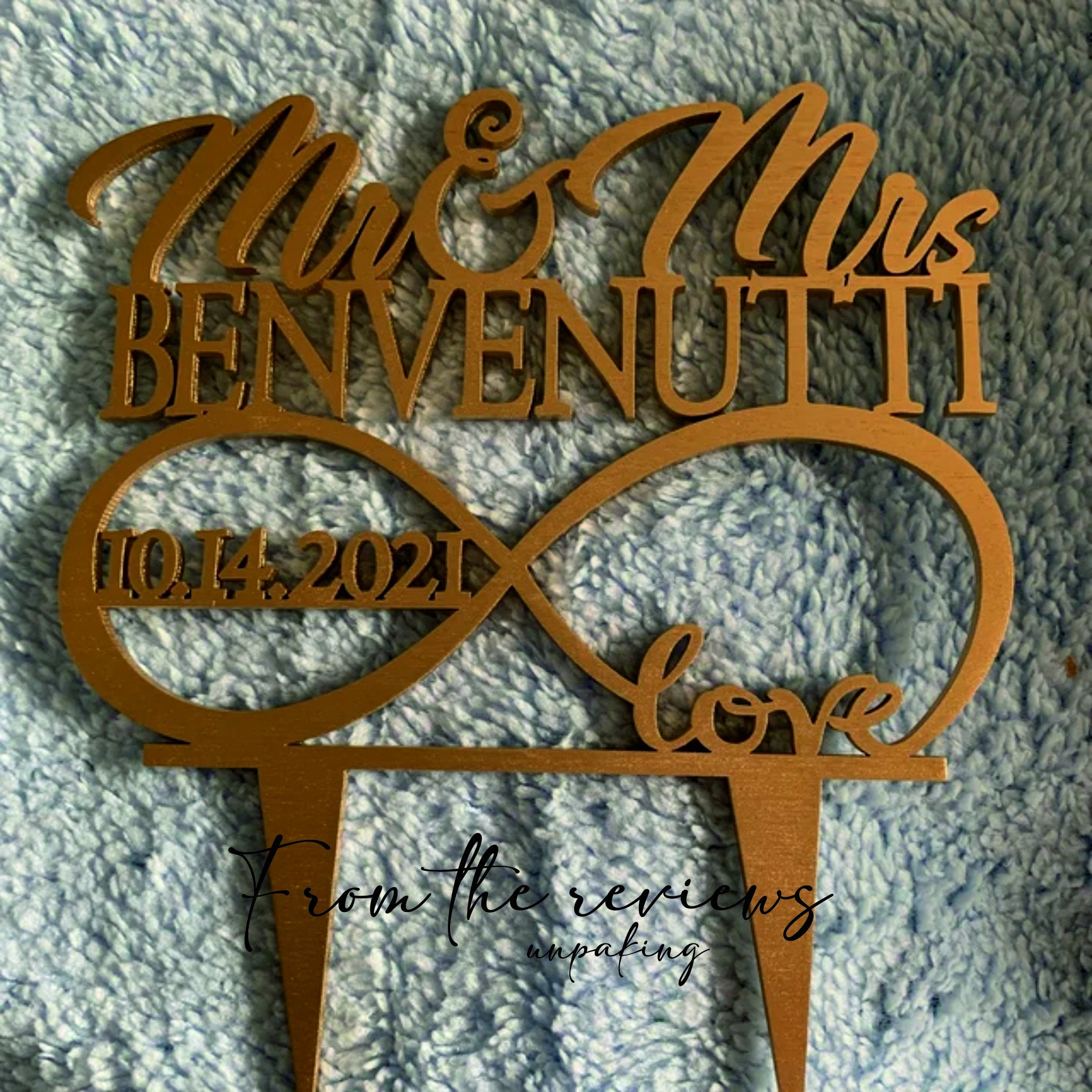 Infinity Symbol With Love Mr and Mrs Cake Topper | Etsy