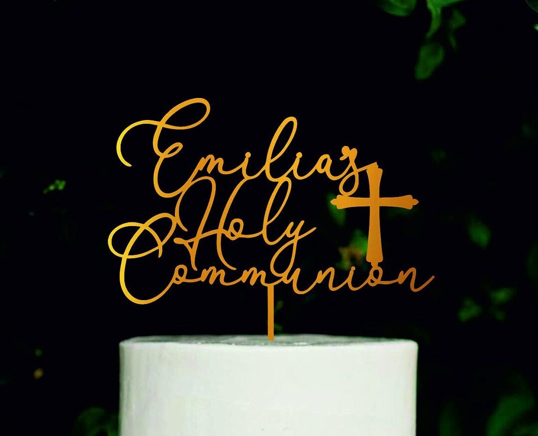 Holy Communion Cake Topper, Baptism Cake Topper, Personalized ...
