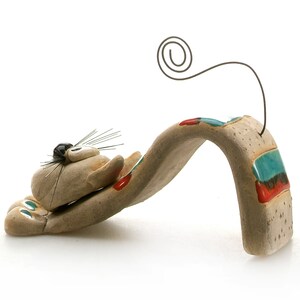 Stripy Bent Cat Teal & Red With Bristle Whiskers Cool Gift for Cat ...