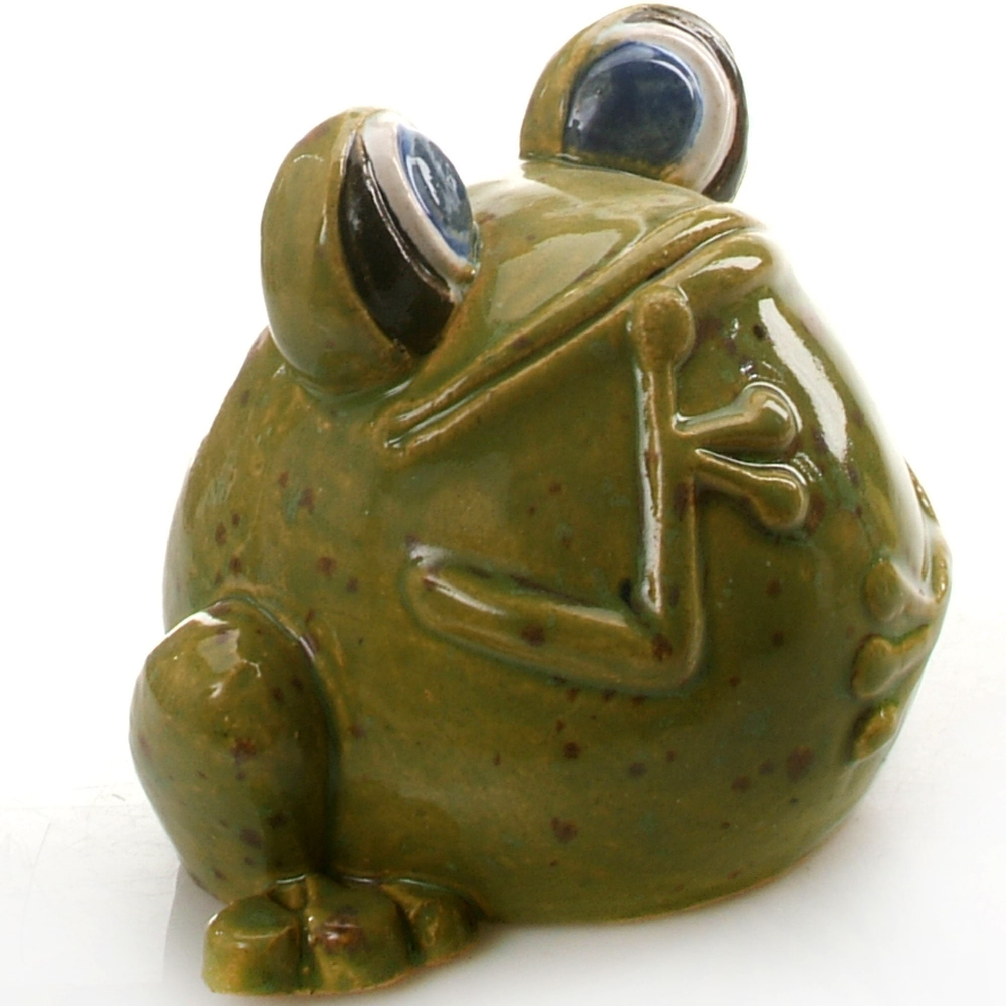 Googly Eyed Green Frog Statue Quirky Ceramic Ornament - Etsy