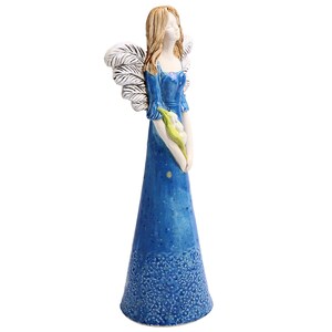 Blue Angel Statue Angel With Lily Perfect for Brides Table Standing ...