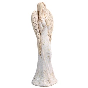 White Ceramic Angel Statue Large Table Standing Contemporary Ceramic ...