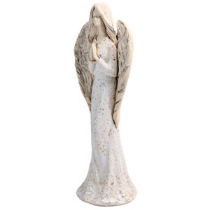 White Ceramic Angel Statue Large Table Standing Contemporary Ceramic ...