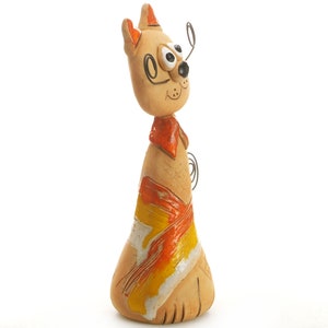 Ceramic Tall Stripped Tabby Ginger Cat With Wire Whiskers and Tail Cool ...