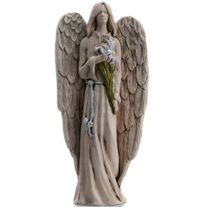 Handcrafted Ceramic Archangel Gabriel With Lily - Heavenly Spiritual ...