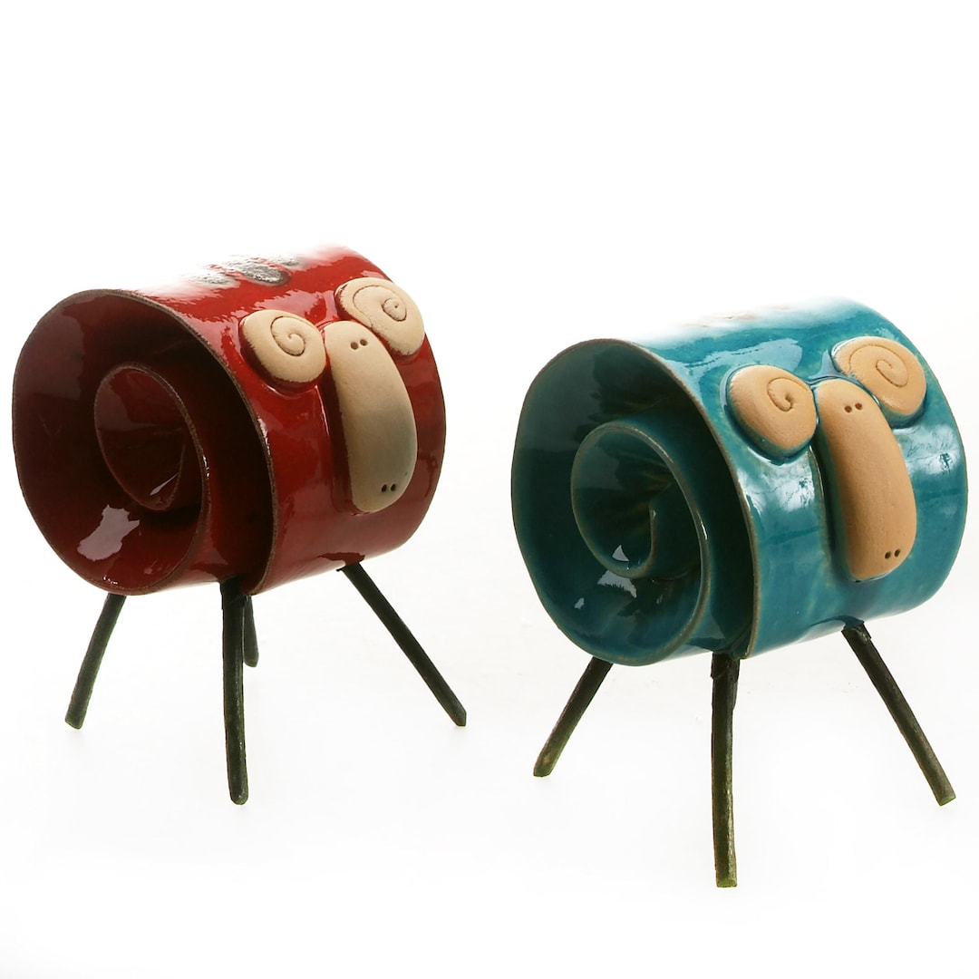 Scroll Ram With Metal Legs Modern Ceramic Ornament Hand Made Quirky ...