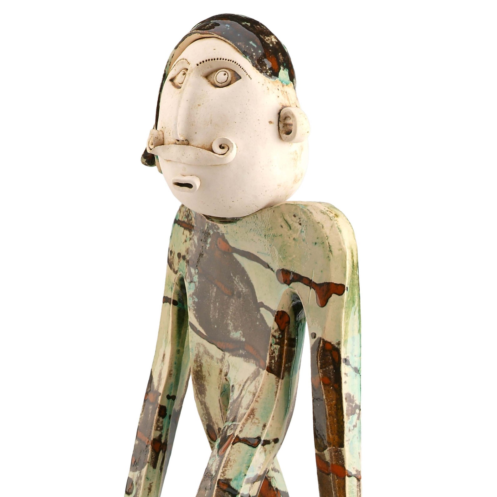 Large Handmade Contemporary Ceramic Large Figurine of a Quirky ...