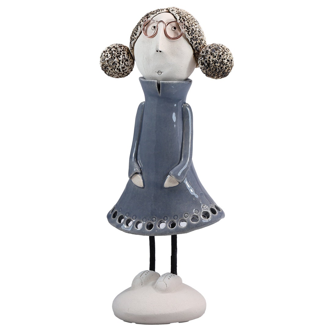 Handmade Ceramic Figurine: Charming Friends With Rounded Bunches - Etsy