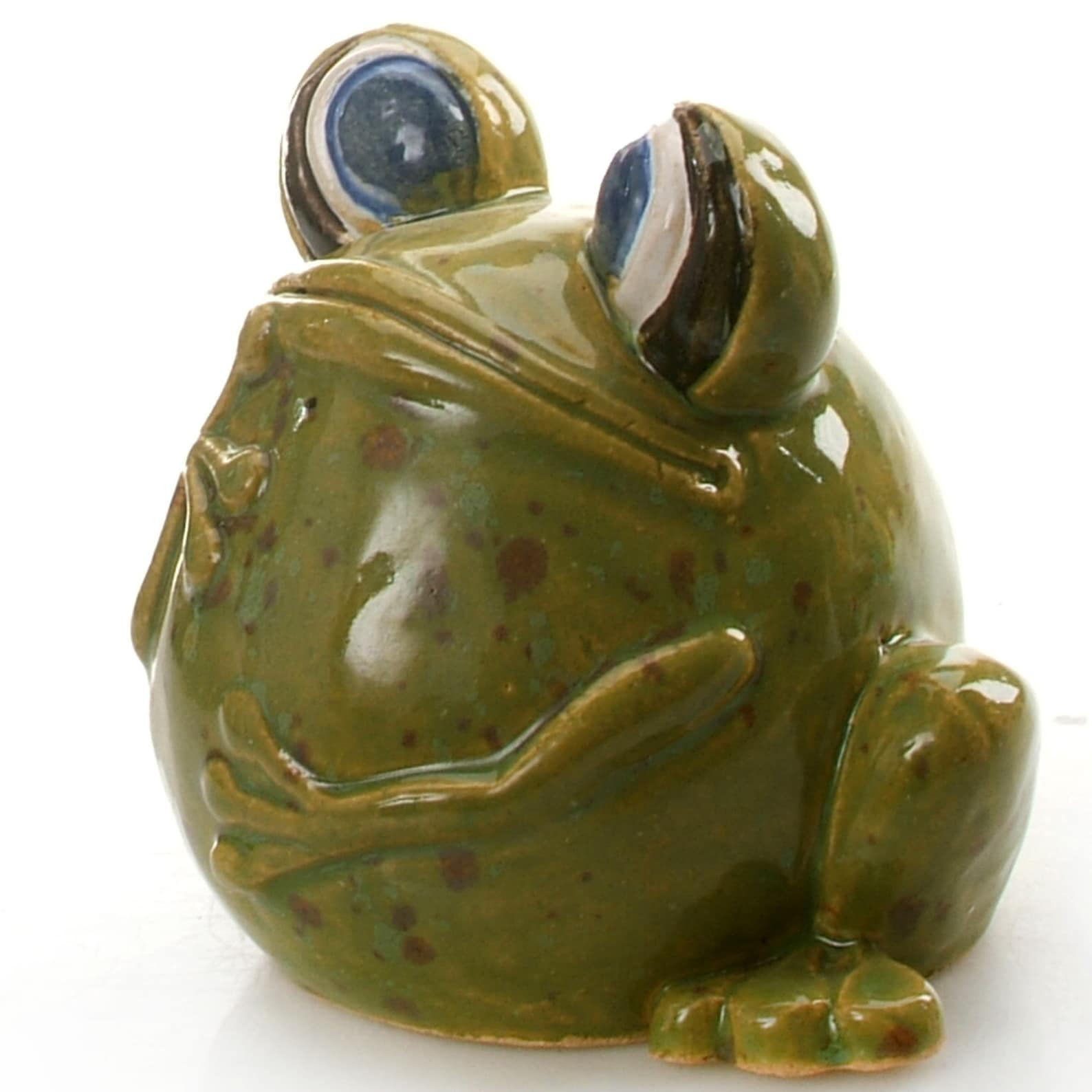 Googly Eyed Green Frog Statue Quirky Ceramic Ornament - Etsy