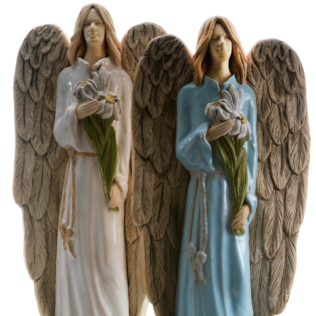 Handcrafted Ceramic Archangel Gabriel With Lily - Heavenly Spiritual ...