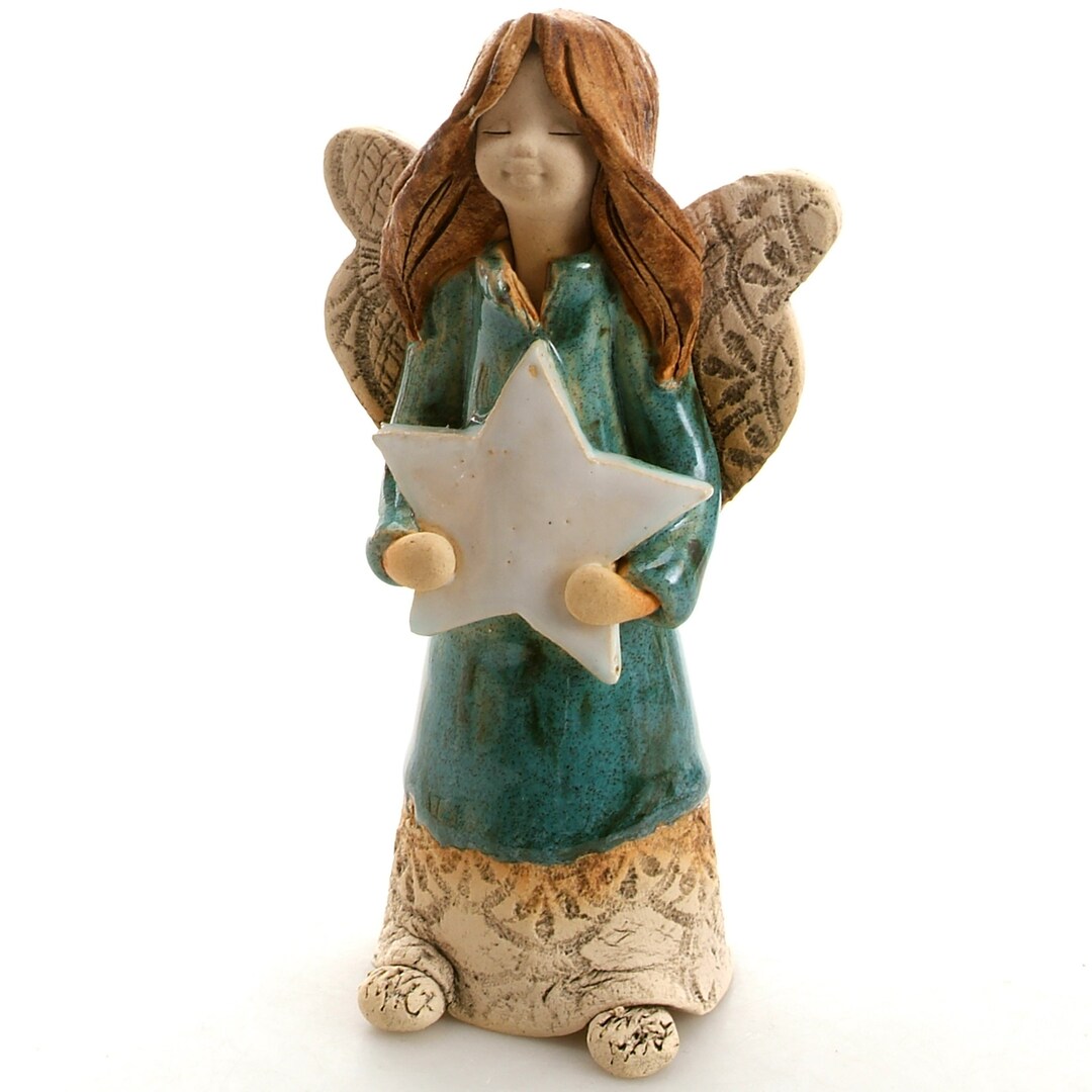 Handmade Teal Angel of Friendship Gift: Guardian Star Figurine - Etsy