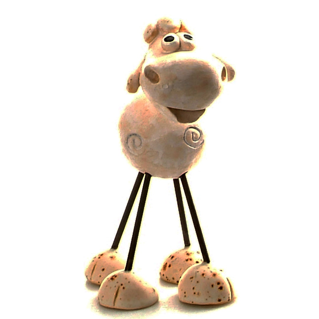 Quirky White Sheep With Wire Legs Cute and Quirky Ceramic Gift Funky ...