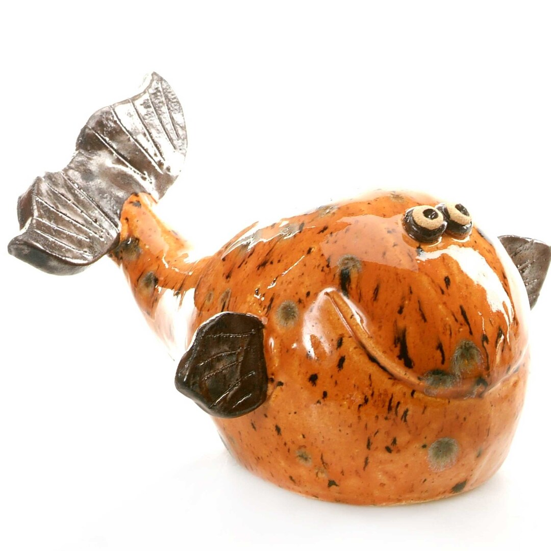Ginger Ceramic Whale Ornament: Contemporary Home Decor - Etsy