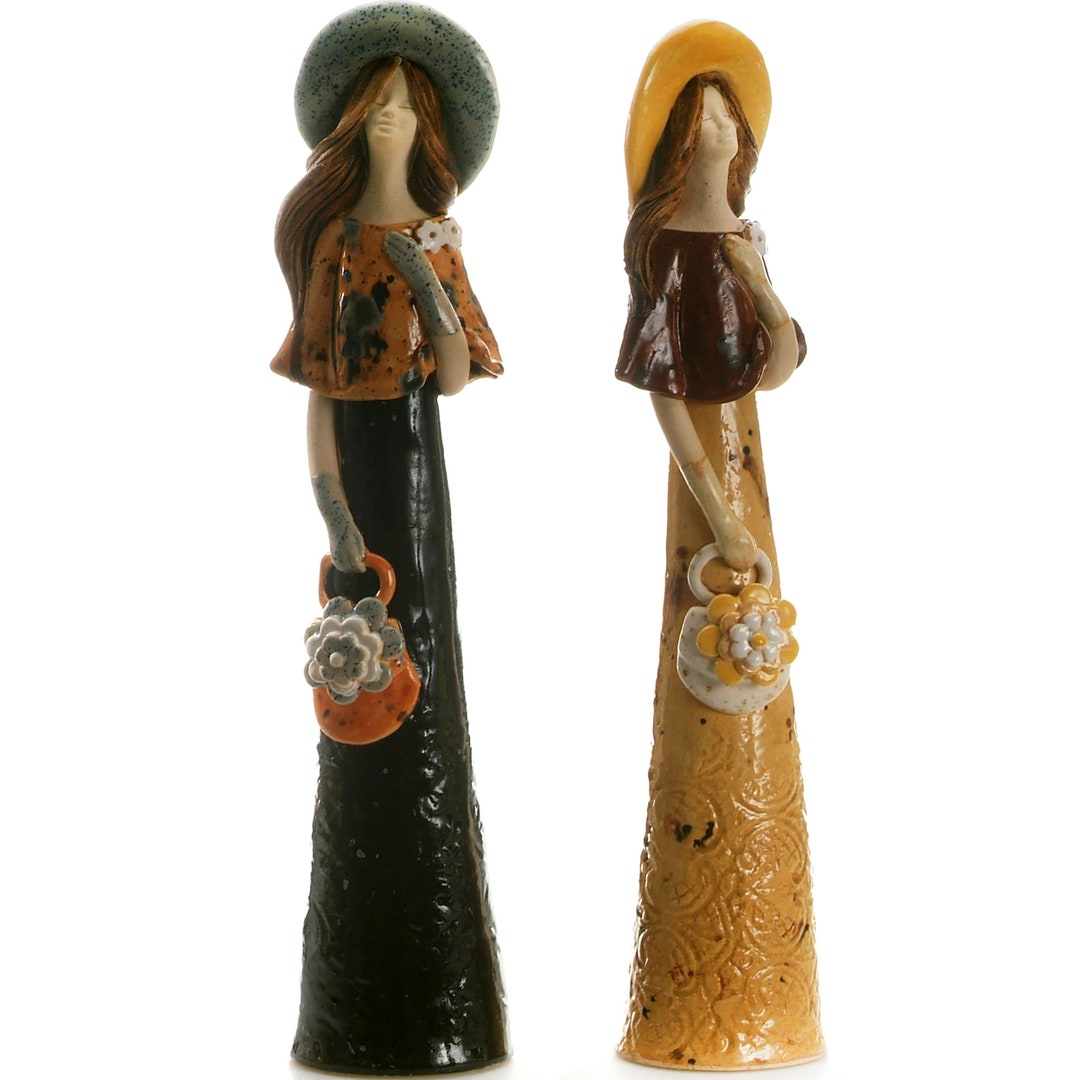Handmade Ceramic Lady Statue Lady Statue in Warm Earthy Brown Colours ...