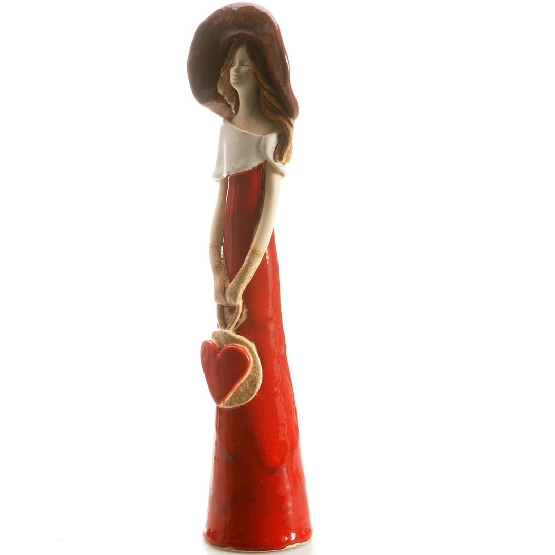 Handmade Ceramic Lady Statue in 2 Colour Ways - Etsy