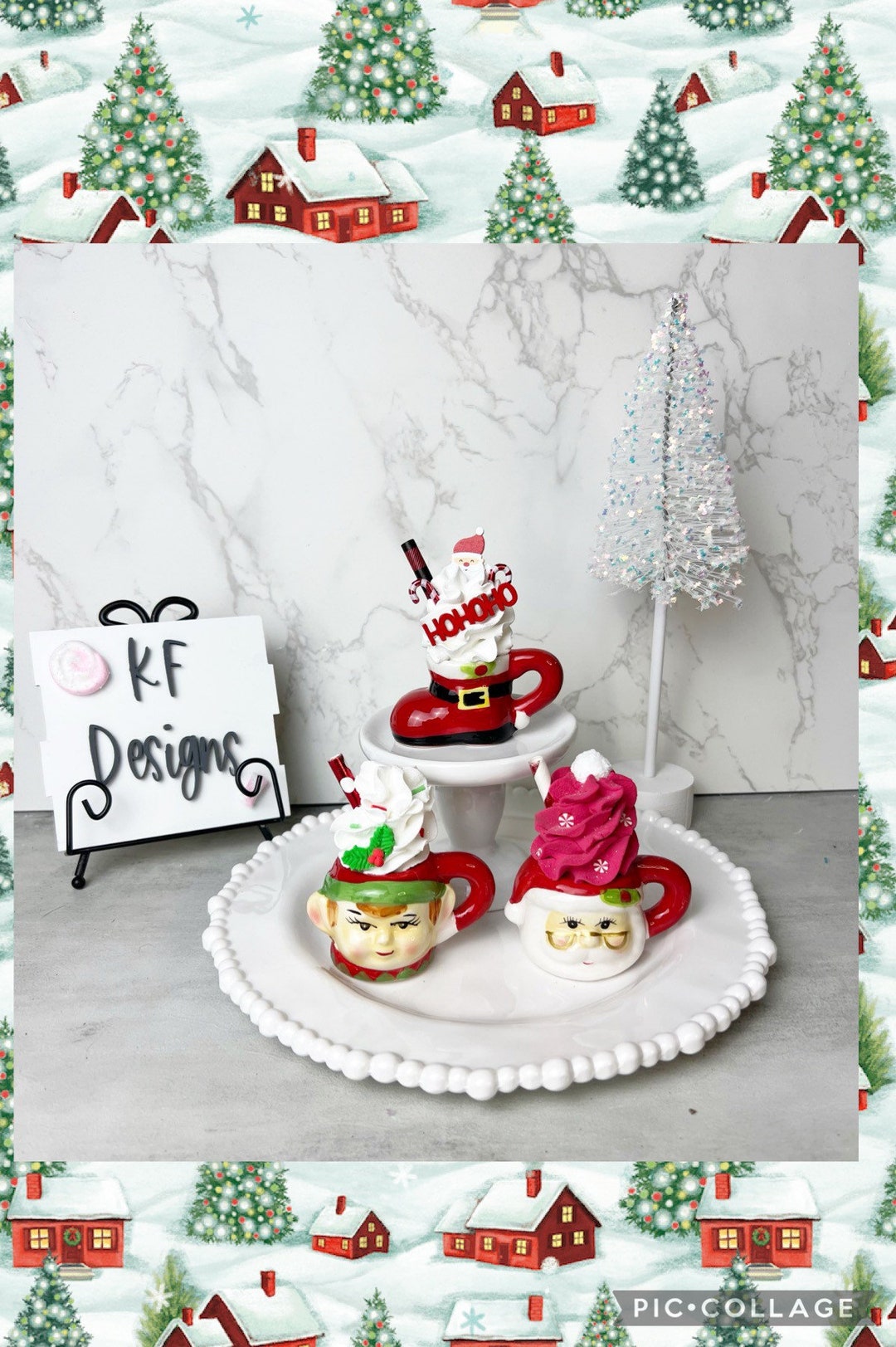 Christmas Fake Mini Mugs, Santa Fake Drink, Santa Decor, Christmas ...