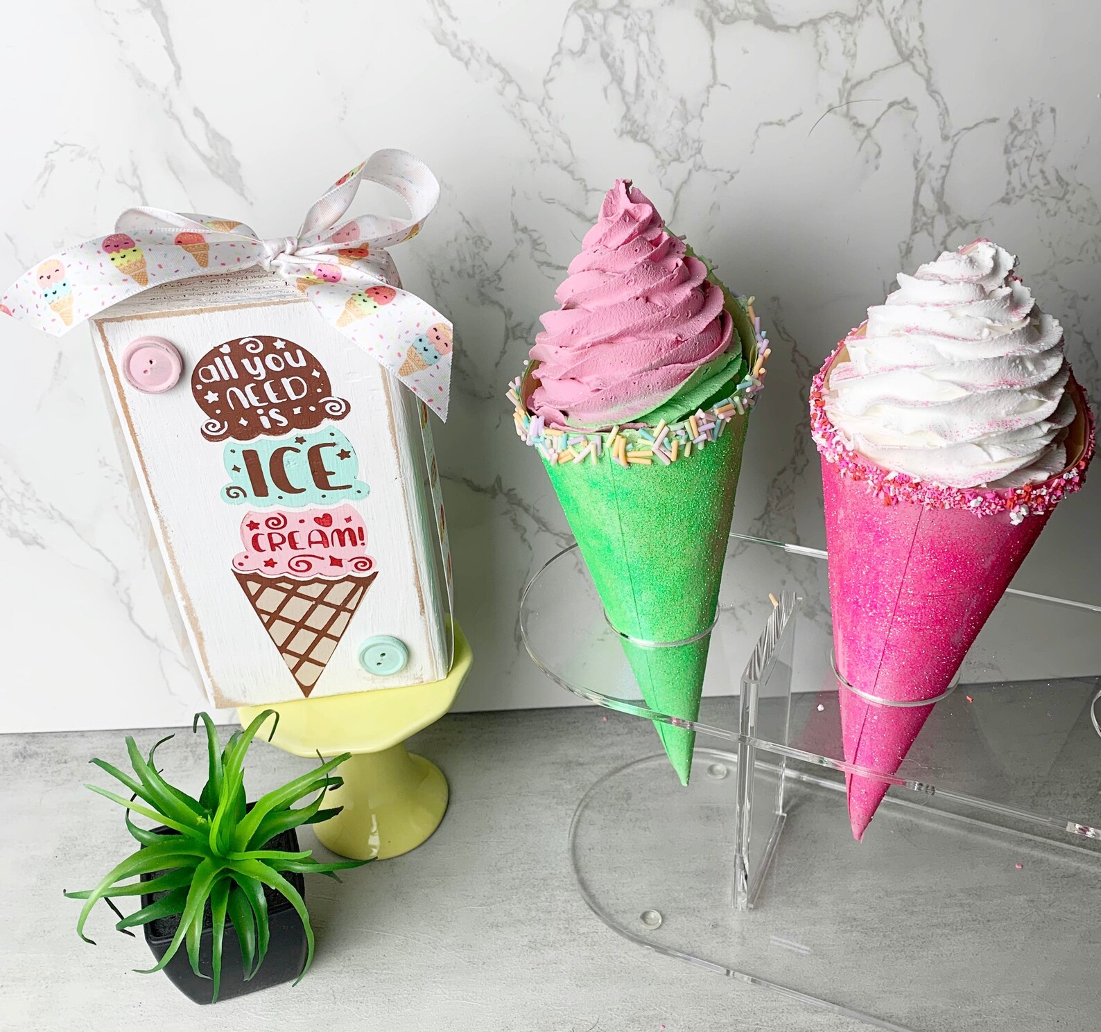 Fake Ice Cream Cone, Fake Ice Cream Waffle Cone, Fake Waffle Cones - Etsy