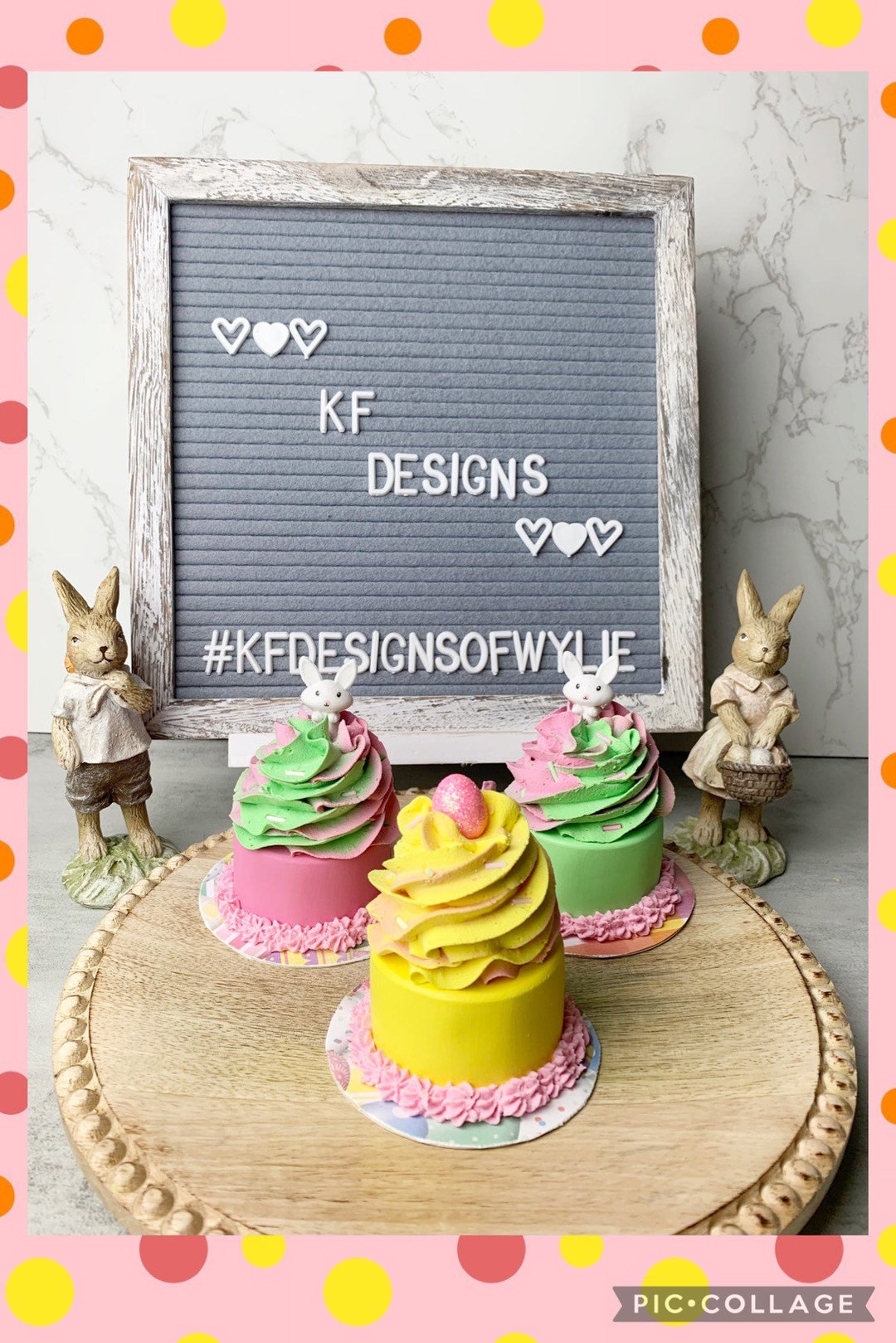 Easter Fake Mini Cakes, Fake Easter Sweets, Easter Decor, Easter Tiered ...