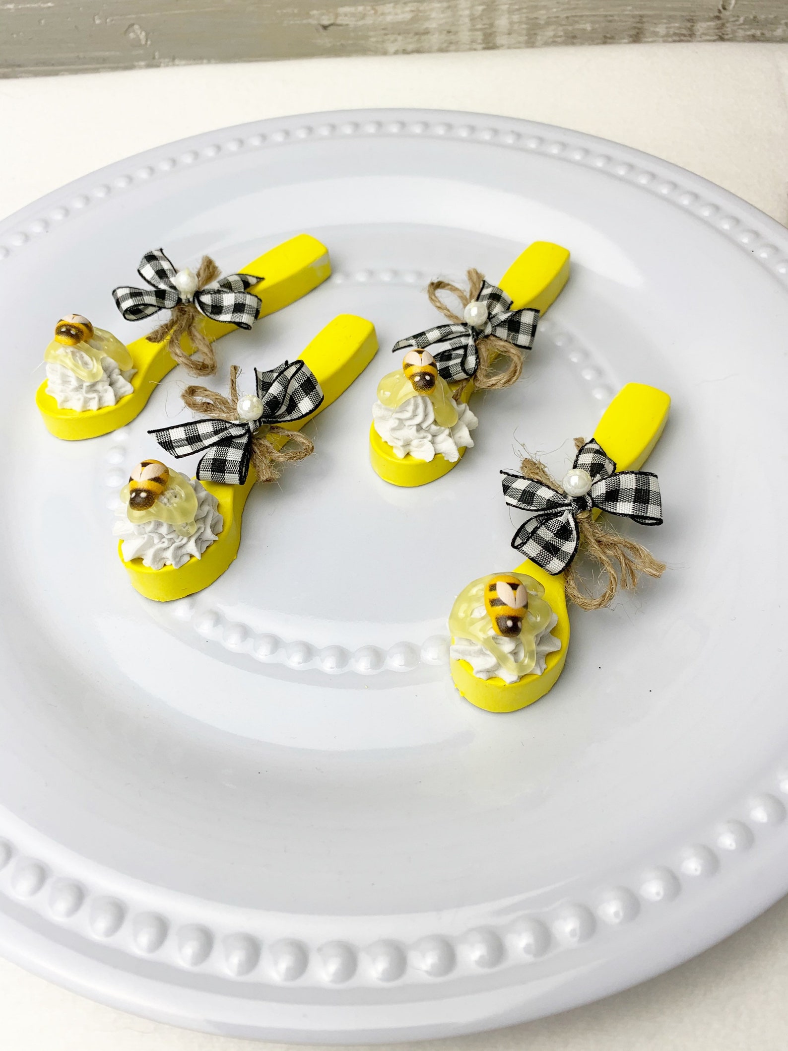 Bee Spoon With Fake Frosting 1 Spoon per Order Tiered Tray - Etsy