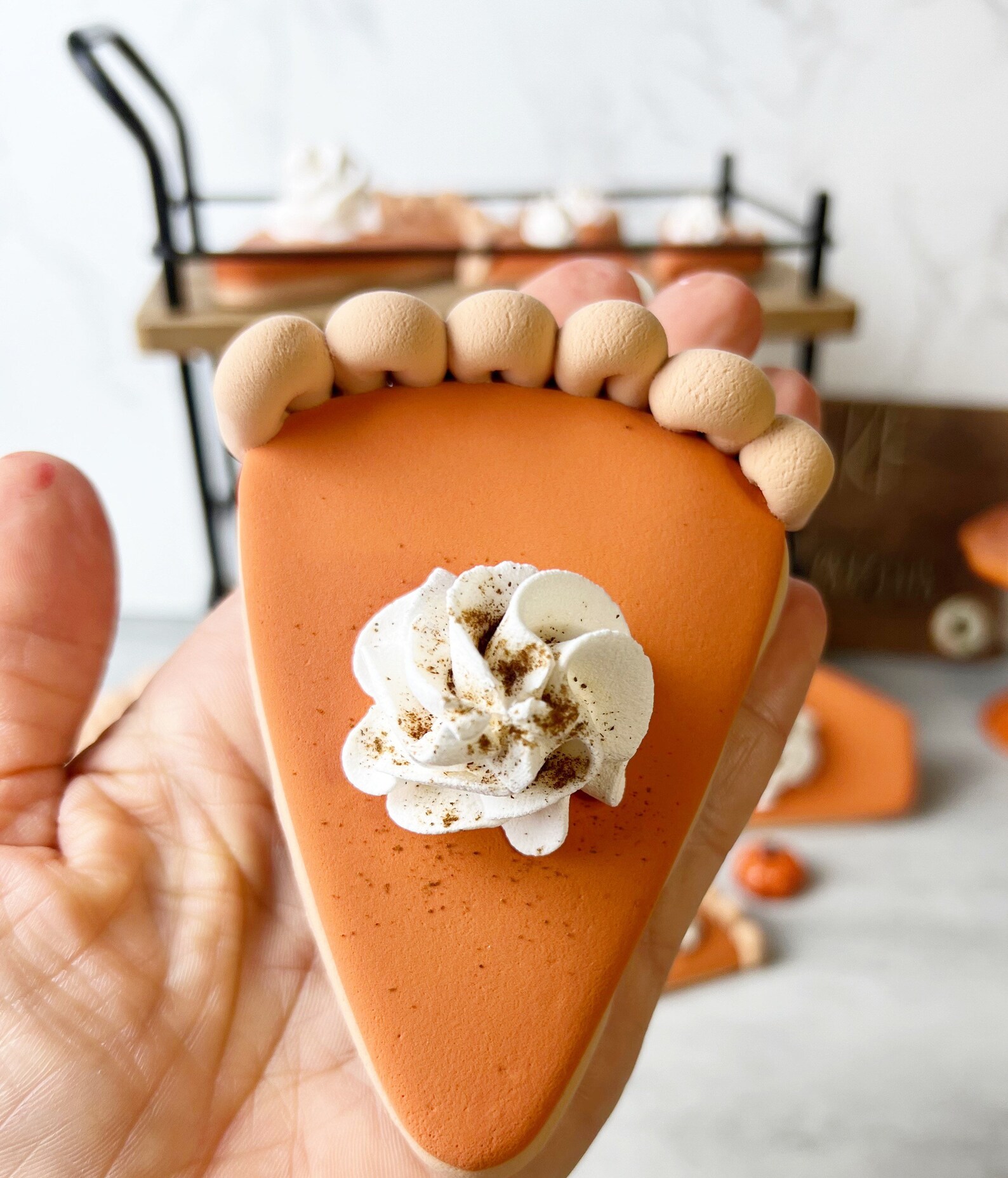 Fake Pumpkin Pie Fall Tiered Tray Fake Pumpkin Pie Slice - Etsy