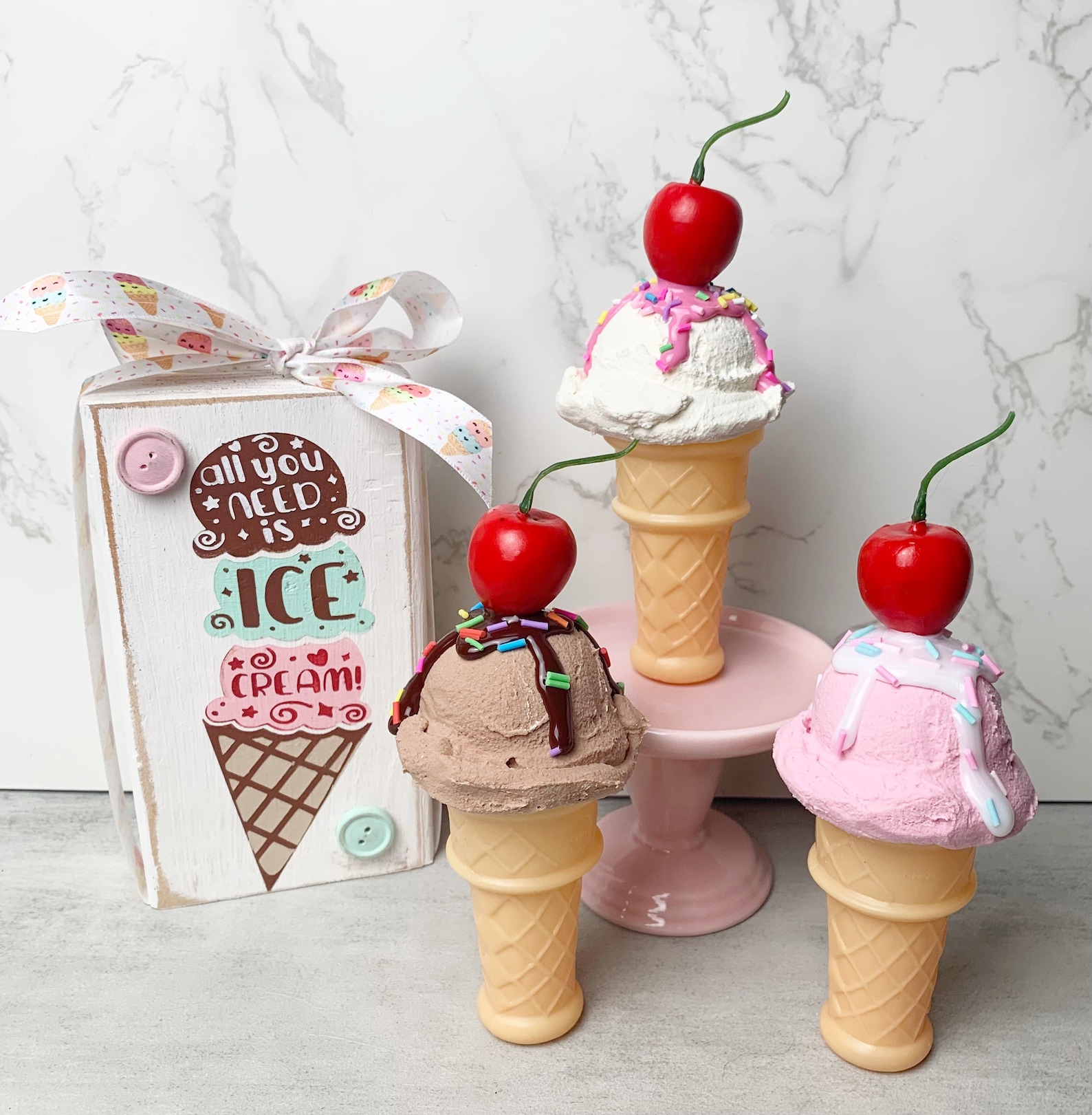 Fake Ice Cream Ice Cream Decor Birthday Decor Summer Decor - Etsy