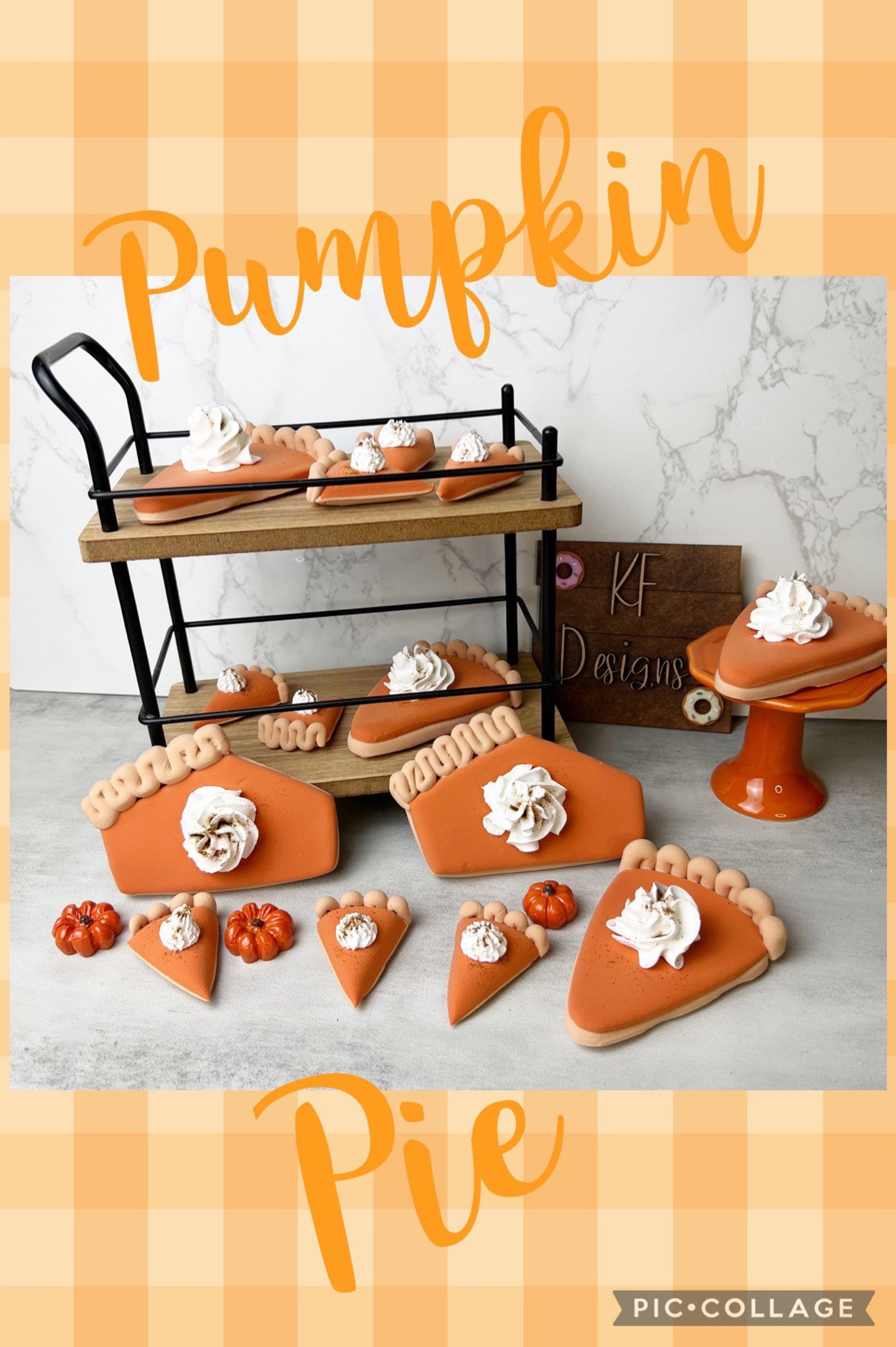 Fake Pumpkin Pie Fall Tiered Tray Fake Pumpkin Pie Slice - Etsy