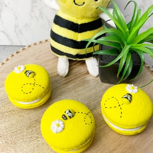 Fake Bee Macaroons, Bee Decor, Honey Bee Cookies, Fake Macaroons, Bee ...