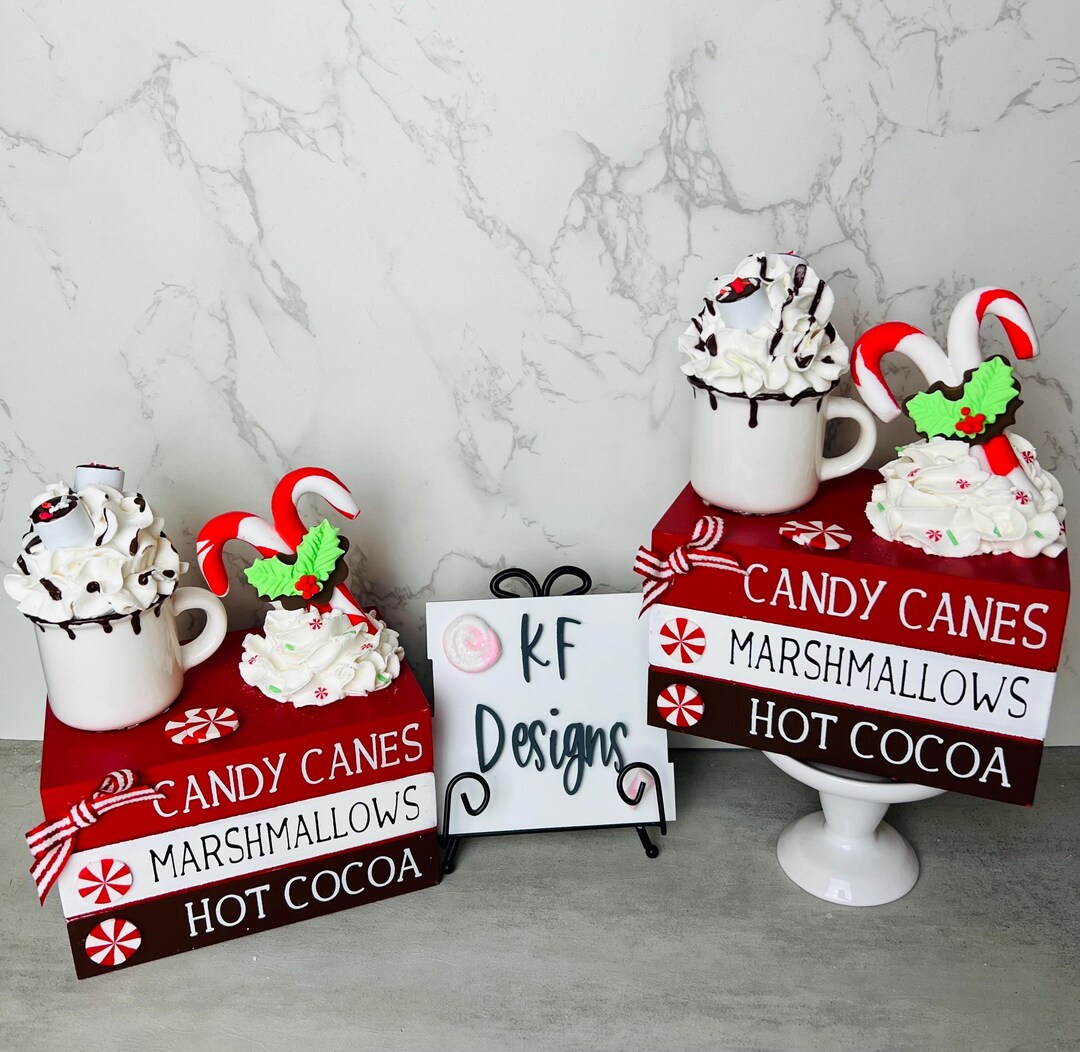 Christmas Fake Bake, Christmas Book Stack, Christmas Decor, Fake Hot ...