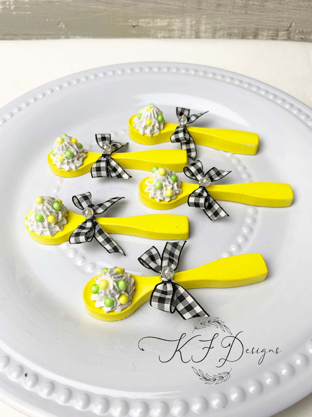 Lemon Spoon With Fake Sprinkles, Lemon Decor for Tiered Tray, 1 Spoon ...