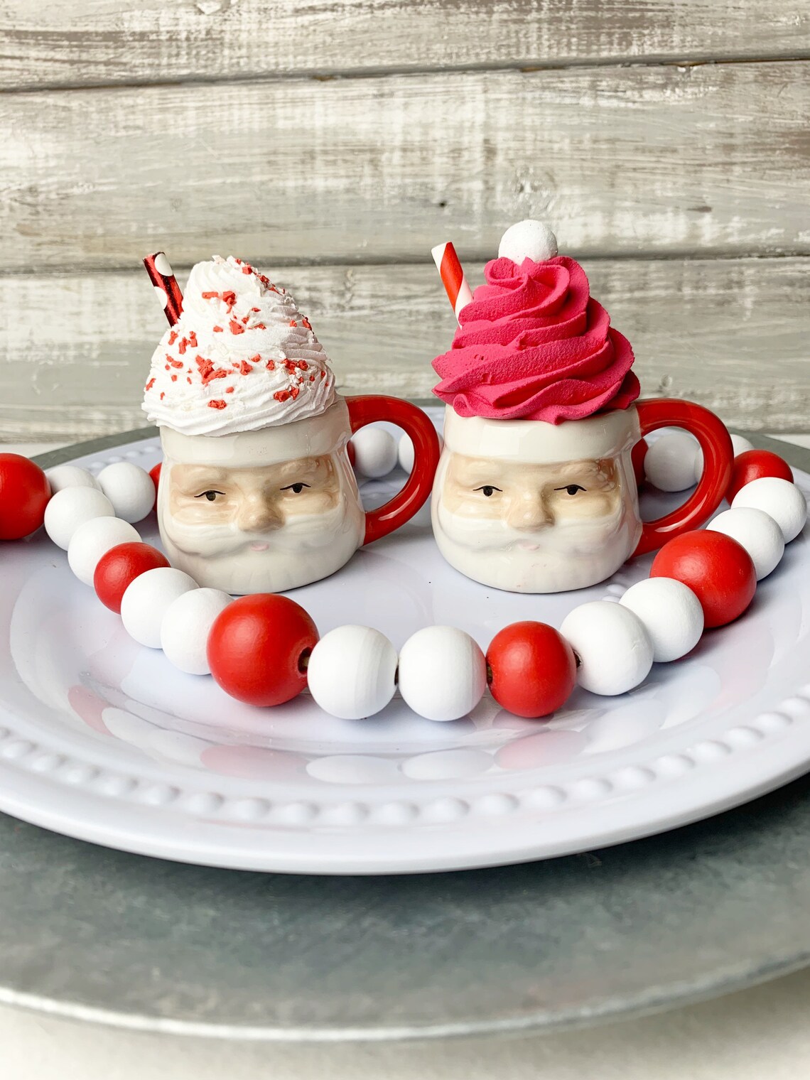 Santa Cups, Fake Santa Drinks, Christmas Decor, Mini Santa Fake Hot ...