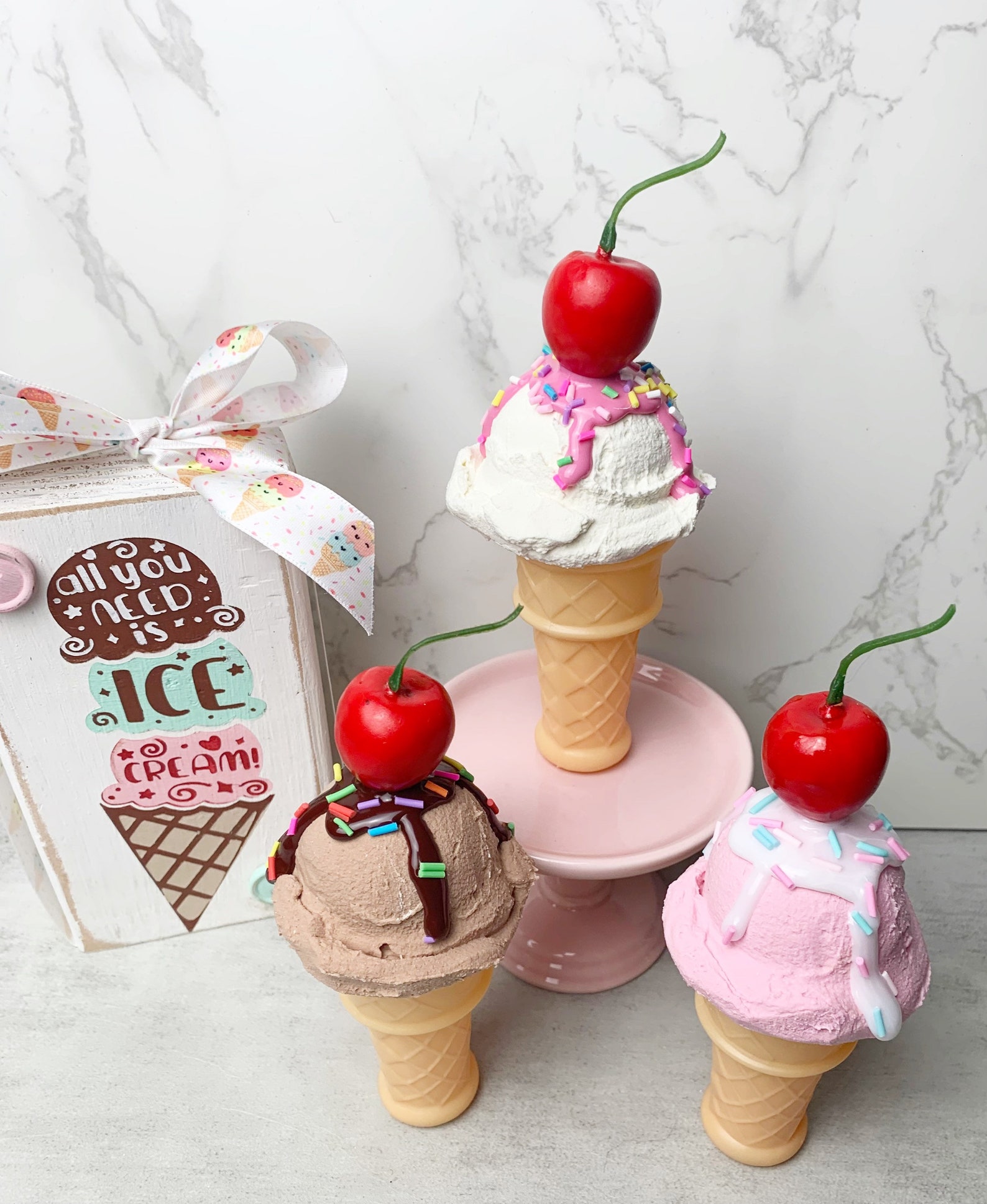Fake Ice Cream Ice Cream Decor Birthday Decor Summer Decor - Etsy