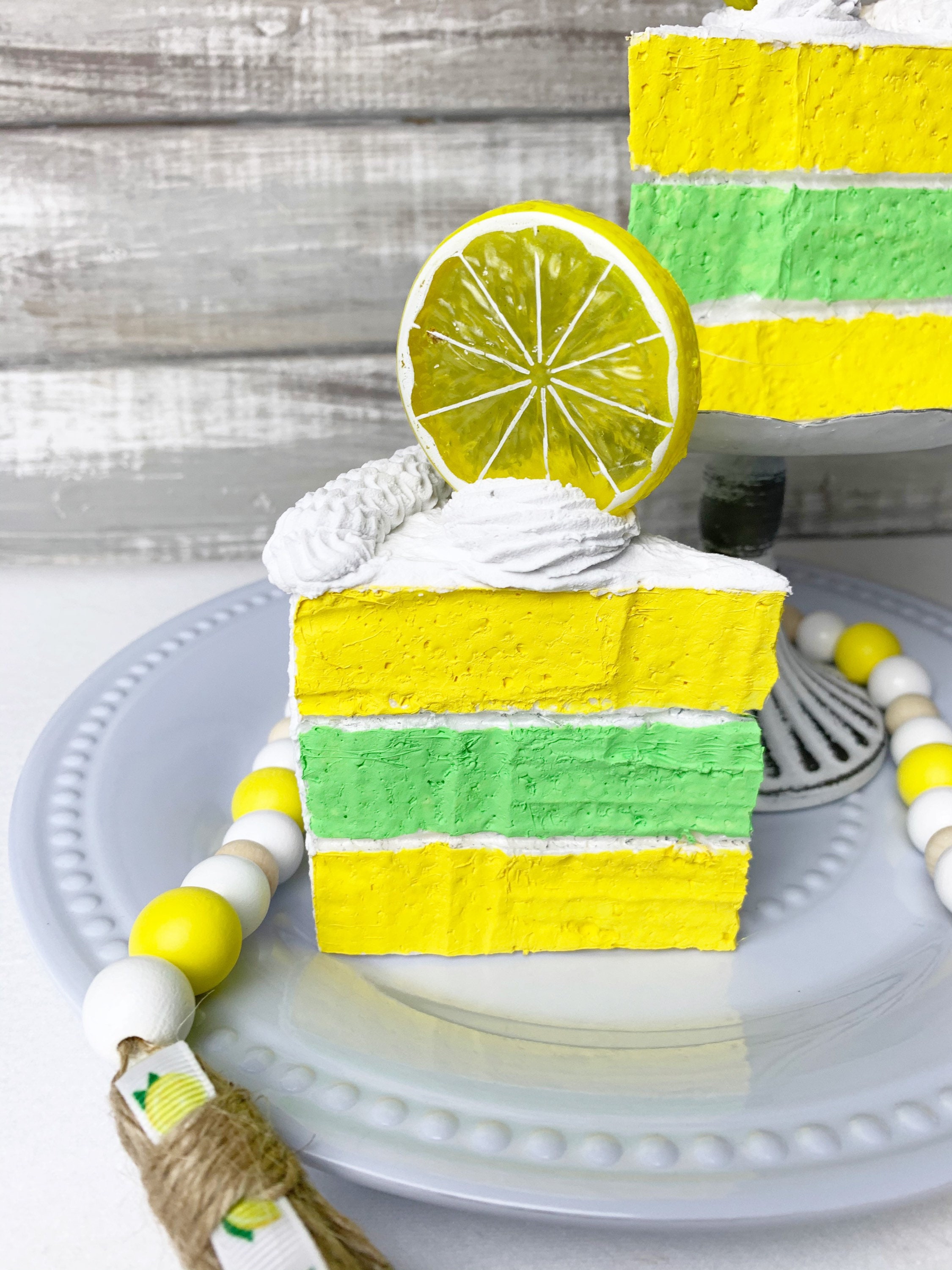 Fake lemon cake for display 1 per order slice of fake lemon | Etsy