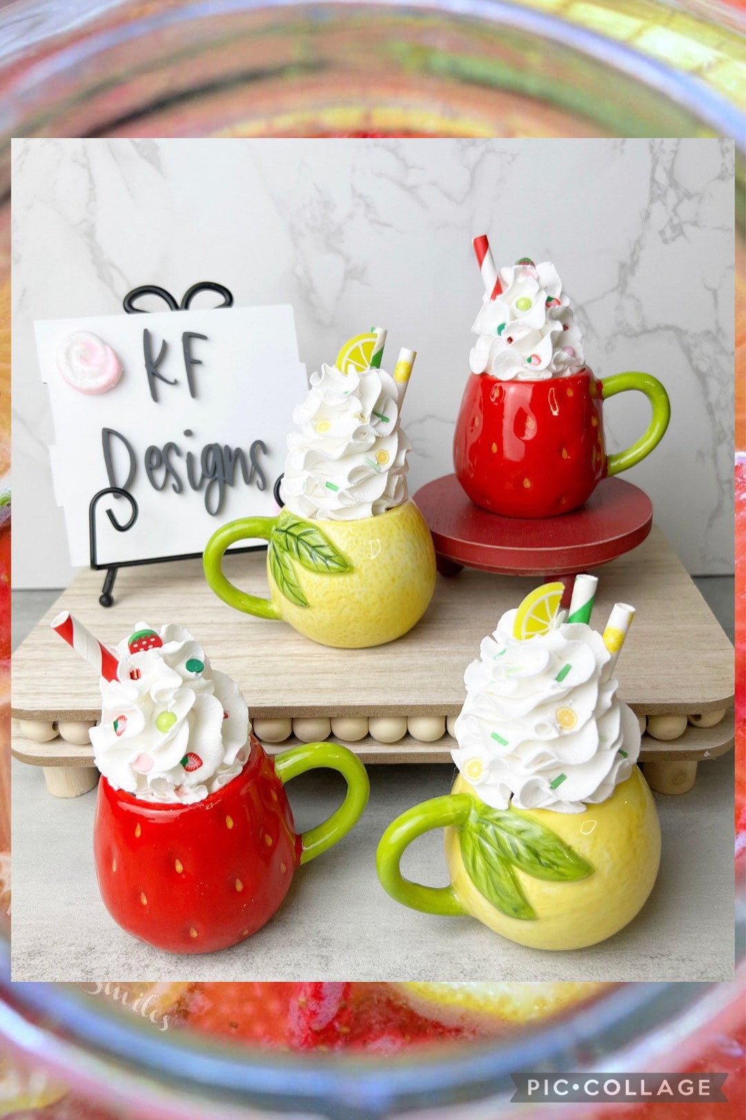 Fake Mini Lemon Drink, Fake Mini Strawberry Drink, Fake Drink, Fake ...