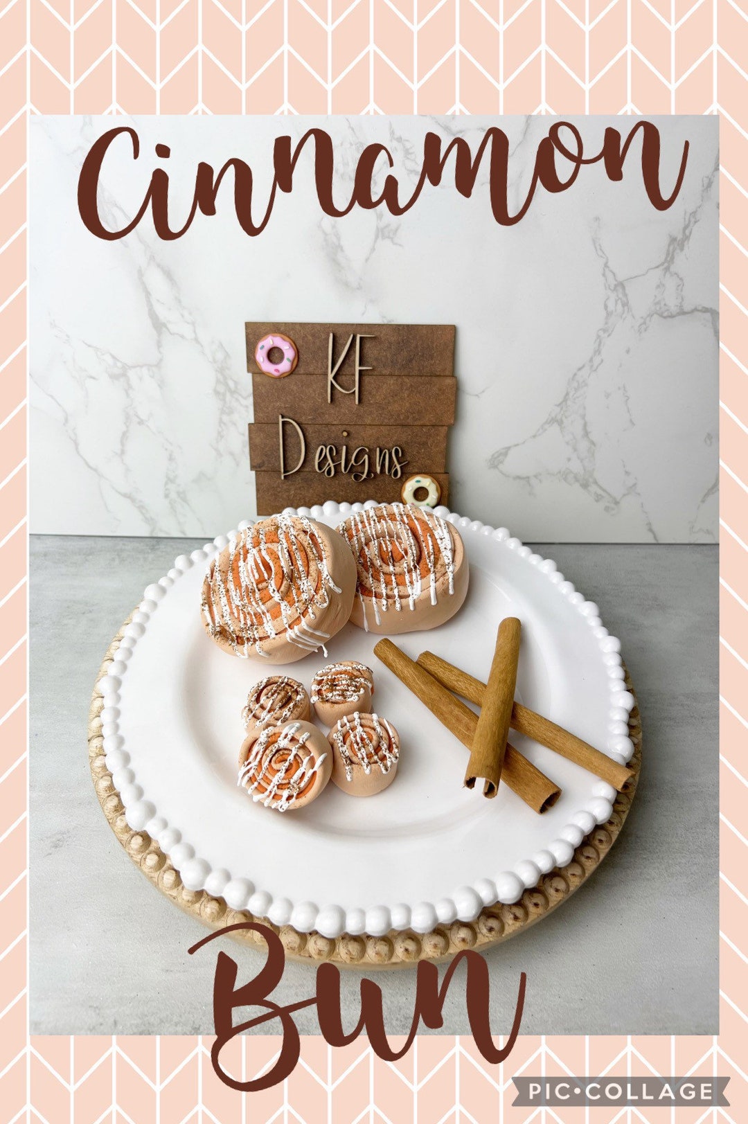 Fake Cinnamon Buns, Faux Cinnamon Rolls, Kitchen Decor, Mini Fake ...