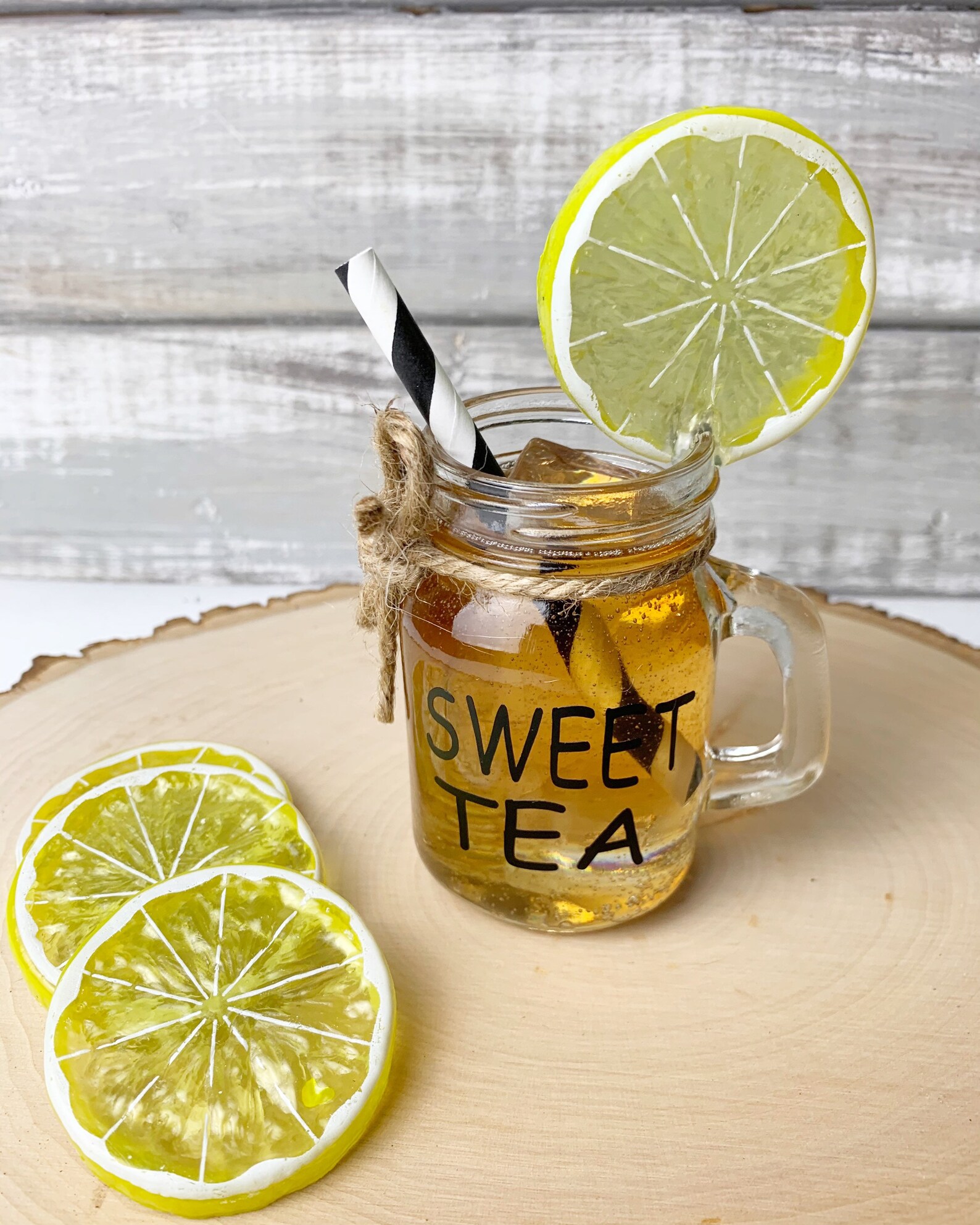 Fake Mini Mason Jar of Sweet Tea Tiered Tray Decor 1 per | Etsy