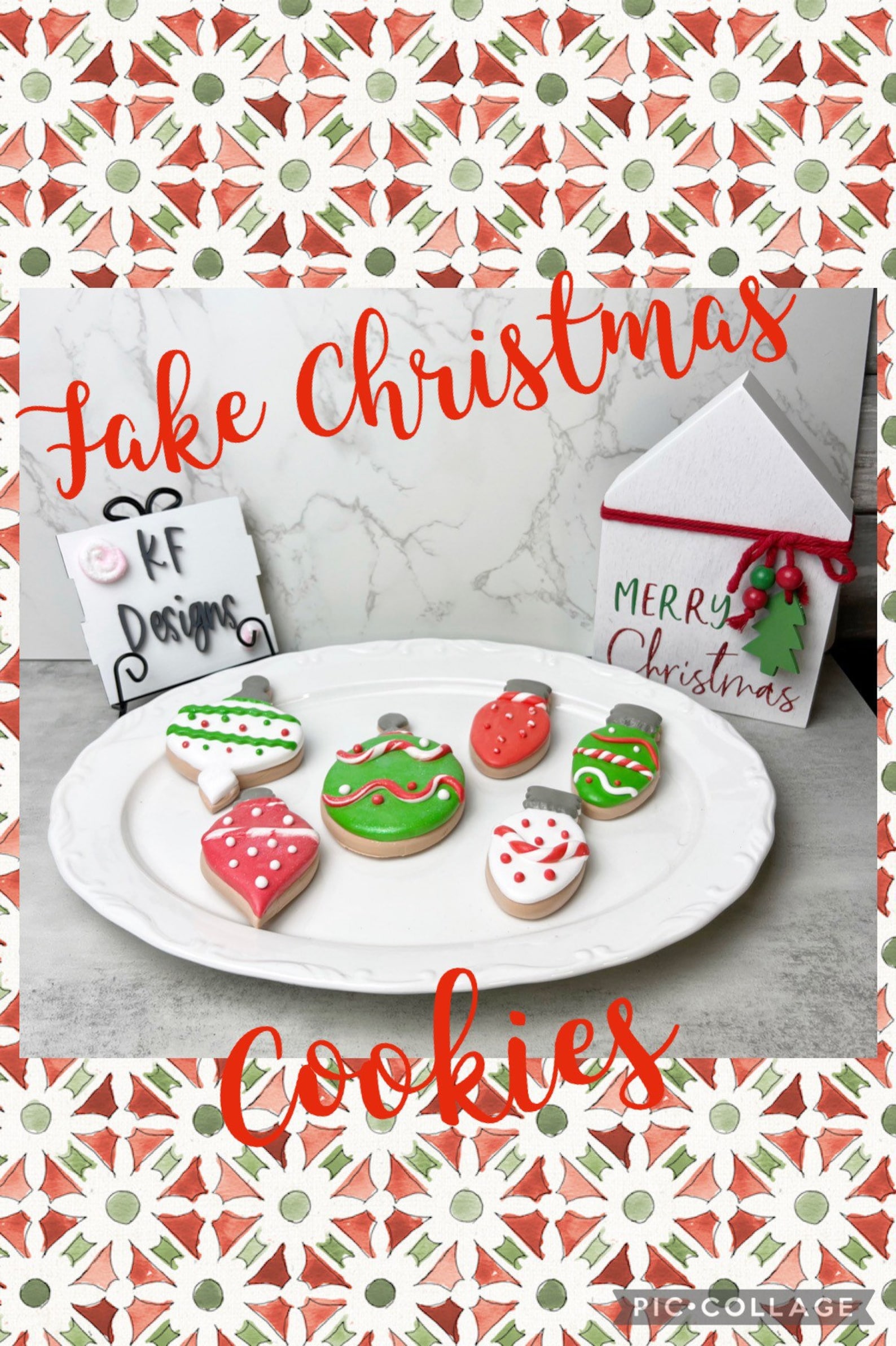 Christmas Fake Cookies, Fake Ornament Cookies, Christmas Fake Sweets ...