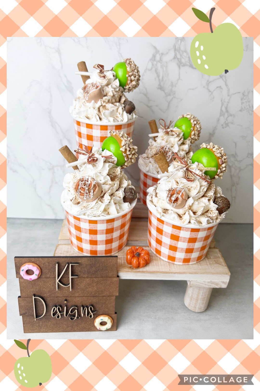 Fake Fall Cupcake, Fall Tiered Tray, Fall Photo Props, Fake Cupcake - Etsy