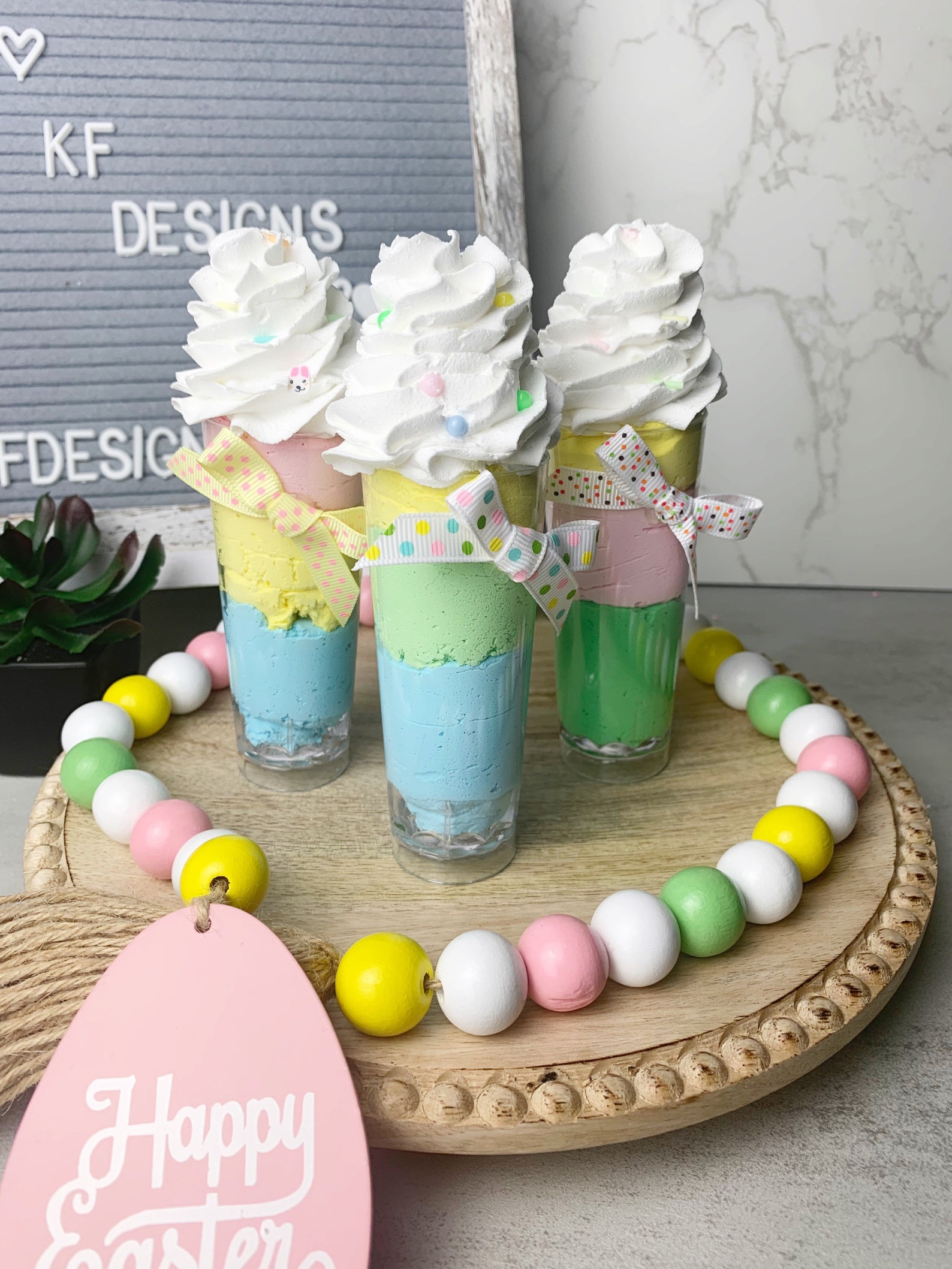 Easter Fake Parfaits Fake Parfaits Easter Decor Tiered Tray - Etsy