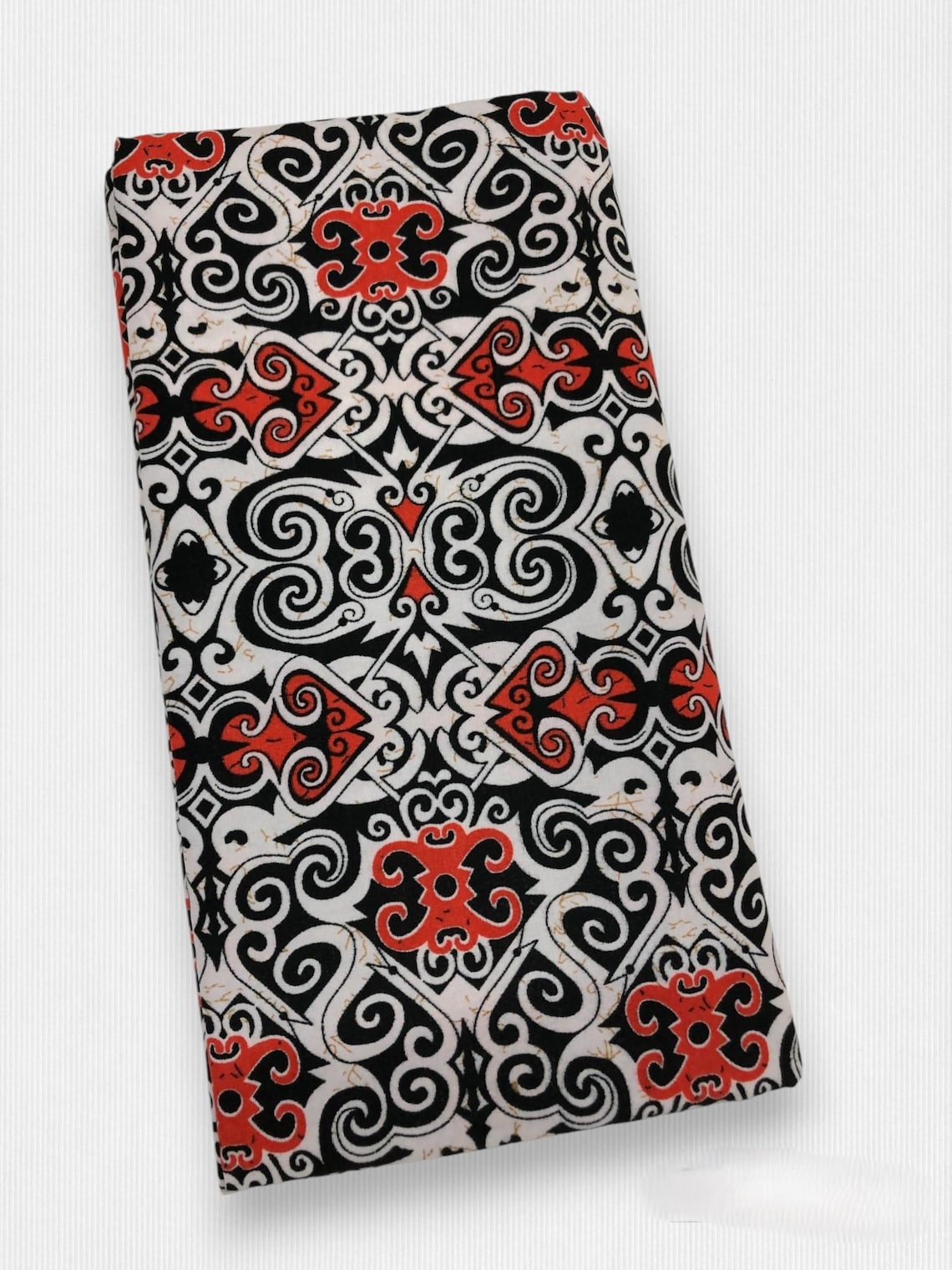 Cotton Batik Sarong With Dayak Iban Motif Design, Sarawak Red and Black ...