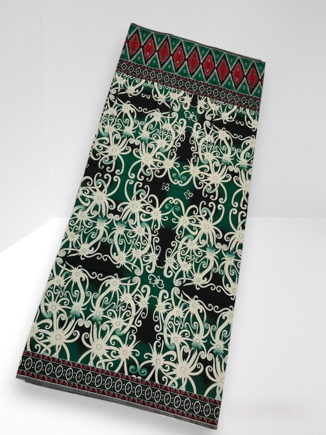Cotton Batik Sarong: Green & Black Iban Dayak Design - Etsy